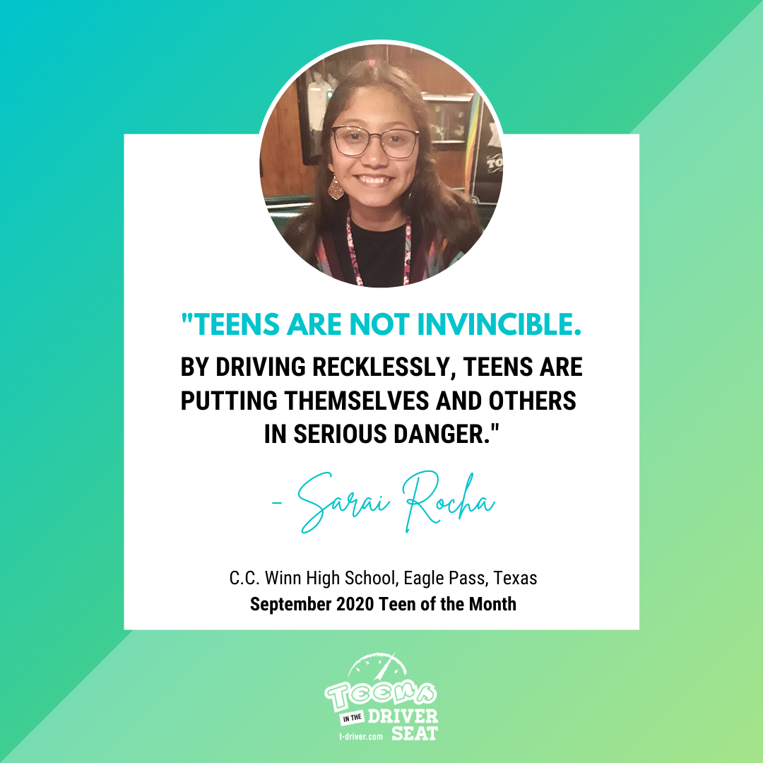 Sarai Rocha, C.C. Winn High School, September 2020 Teen of the Month